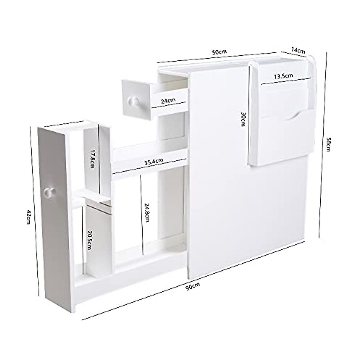 Organizedlife Freestanding Bathroom Cabinet, Wooden Floor Cabinet Toilet, Paper Holder Organizer, Toilet Paper Holder, Corner Cabinet Without Assembly