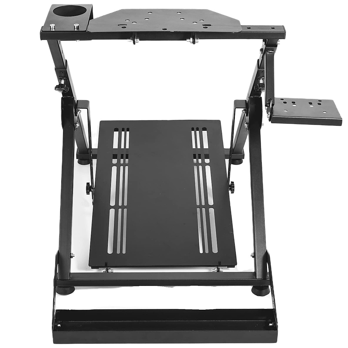 Anman Foldable Sim Racing Wheel Stand with Fixed Slot Fit for Logitech G25 G27 G29 G920 G923 Fanatec Thrustmaster Racing Simulator Tilt Adjustable Steering Wheel Stand,Wheel & Pedal Not Included