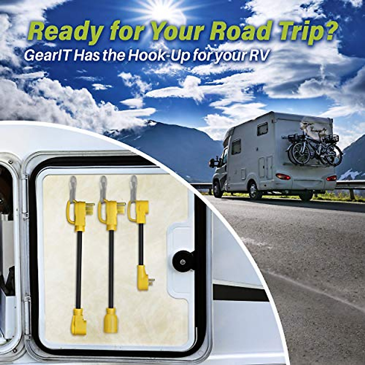 50 Amp to 30 Amp 4-Prongs Locking Generator Transfer Switch Adapter Cord, 50Amp Male to 30Amp Female, NEMA 14-50P to NEMA L14-30R, STW 10 Gauge Heavy Duty Generator Adapter Plug - 18in, 1.5ft