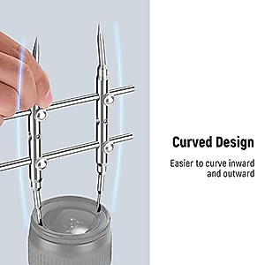 NEEWER Stainless Steel Lens Spanner Wrench, Professional Curved Double Sided Pointy/Flat Tips Lens Removal Tool with Four Screws, Lens Repairing Opening Wrench for DSLR Camera Lens, Telescope Lens