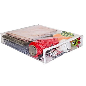 Clear Vinyl Zippered Storage Bags 15 x 18 x 3 Inch 5-Pack