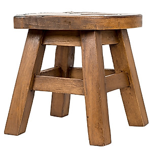 Sea Island Imports Horse Design Hand Carved Acacia Hardwood Decorative Short Stool