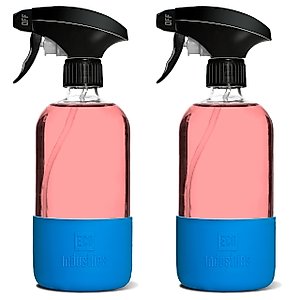 Eco Industries Glass Cleaning Spray Bottle x5 16oz | Refillable Spray Bottle With Premium Trigger Head & Silicone Sleeve Protection | Cleaning Spray Bottle For Essential Oils, Plants, Cleaning