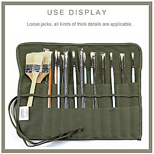 KUIDAMOS 22 Slots Artist Paint Brush Roll Up Bag Paint Brush Holder,Makeup Brushes Case Organizer,Paint Brush Storage Canvas Artist Case Pen Holder for Draw Pen Watercolor Oil Brushes