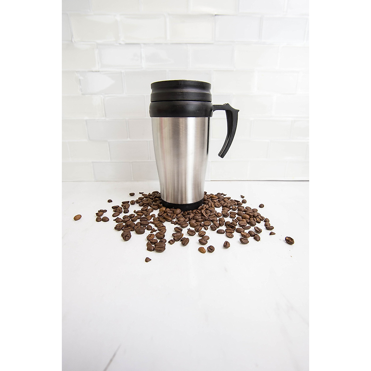 Home Basics VF00178 Stainless Steel Travel Coffee Mug, Silver