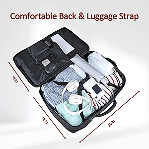 LCKPENG Carry On Backpack, Extra Large Travel Backpack for Men Women, 40L Expandable Backpacks Airline Approved, Business Traveling Backpack for Flight, Suitcase Luggage Backpack with USB Port, Black