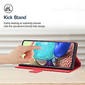 Fansipro Wallet Folio Case for Oppo RENO2 Z, Premium PU Leather Slim Fit Cover for RENO2 Z, 2 Card Slots, 1 Transparent Photo Frame Slot, Anti-Oil, Red [1 Piece]