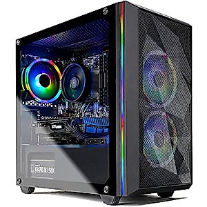 SkyTech Chronos Mini Gaming Computer PC Desktop - AMD Ryzen 5 3600 3.6 GHz, GTX 1650 4G, 500G SSD, 8G 3200, RGB Fans, AC WiFi, Windows 11 Home 64-bit
