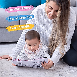 Bilingual Books for Babies | 3 Cloth Book Set Written in Spanish and English | Early Learning Sensory Development for Babies | Crinkle Touch | High Contrast Infant Toys For Early Development