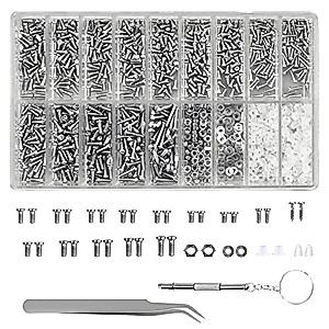 1000 Pieces Eyeglasses Repair Kit Include Nose Pads Micro Screwdriver Screws Nut Washer Eye Glass Repairing Tool for Eyewear Spectacles