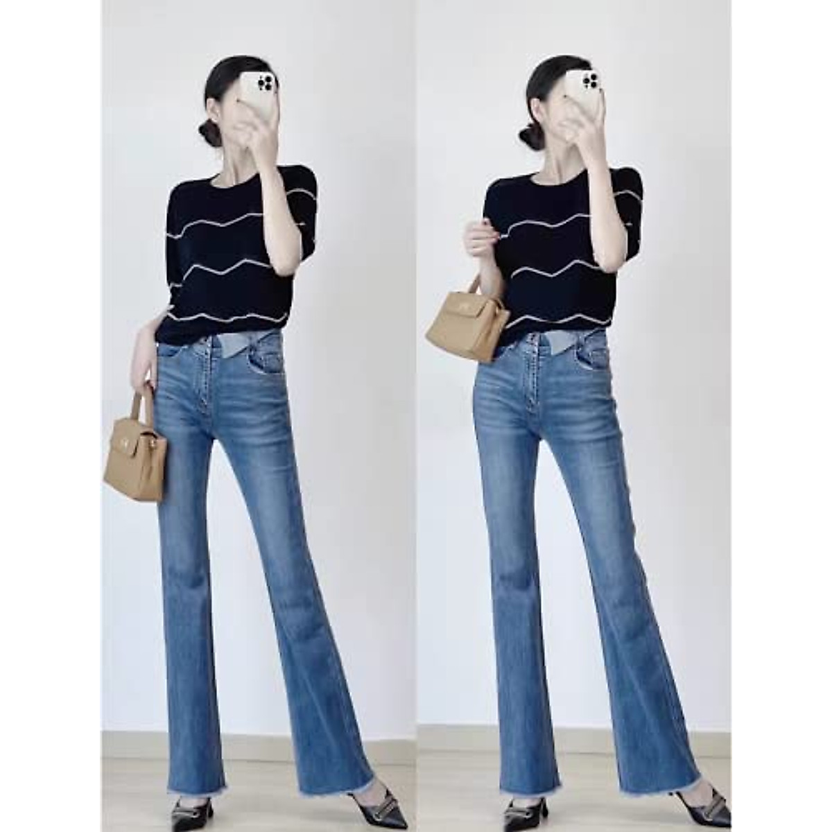 DORIS&JACKY Genuine Leather Top Handle Handbags Small Satchel Crossbody Purse With Lock Flap (3-Grey)