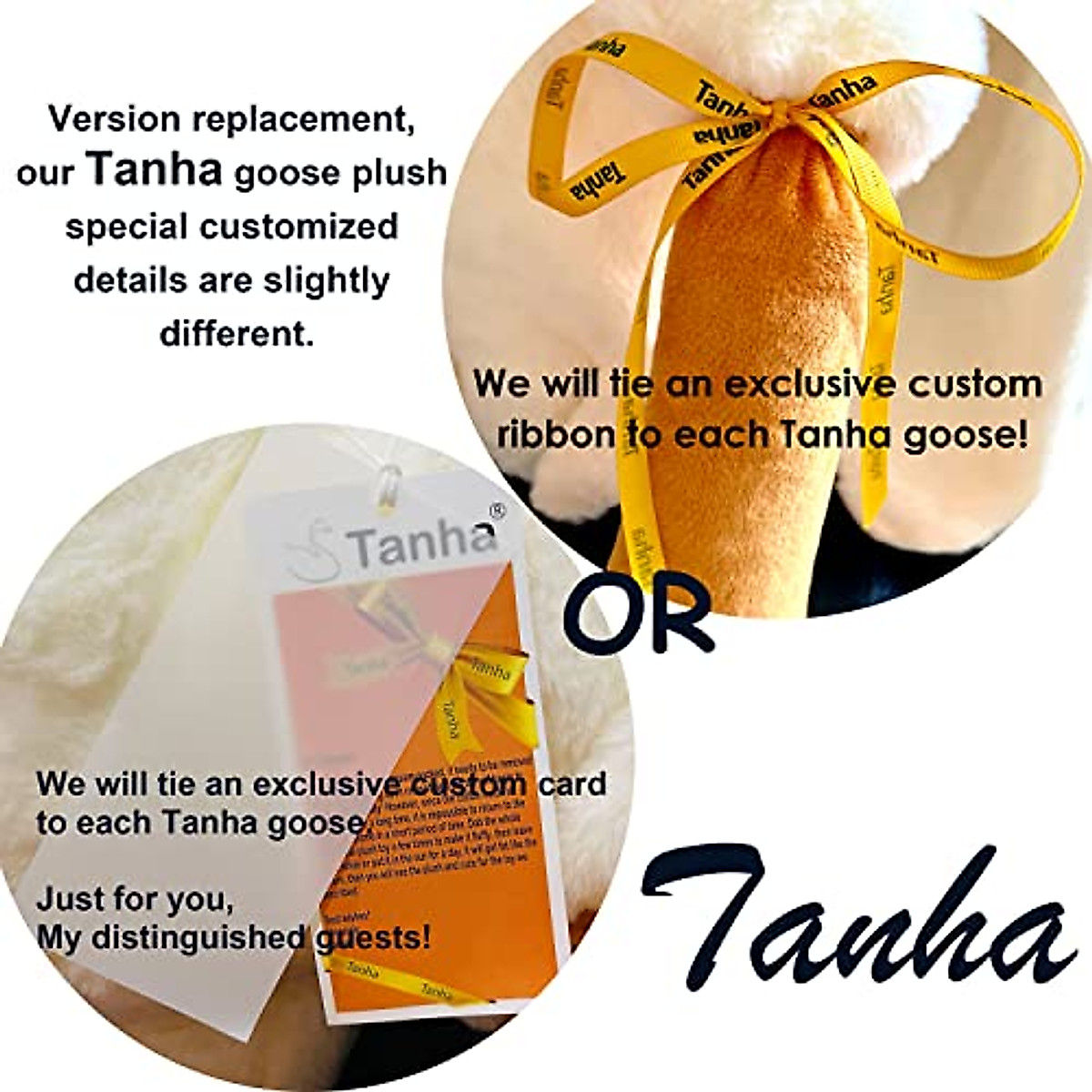 Tanha Goose Stuffed Animal, Soft Small Goose Plush, Cute Stuffed Goose, Duck Stuffed Animal - 20 inch, White