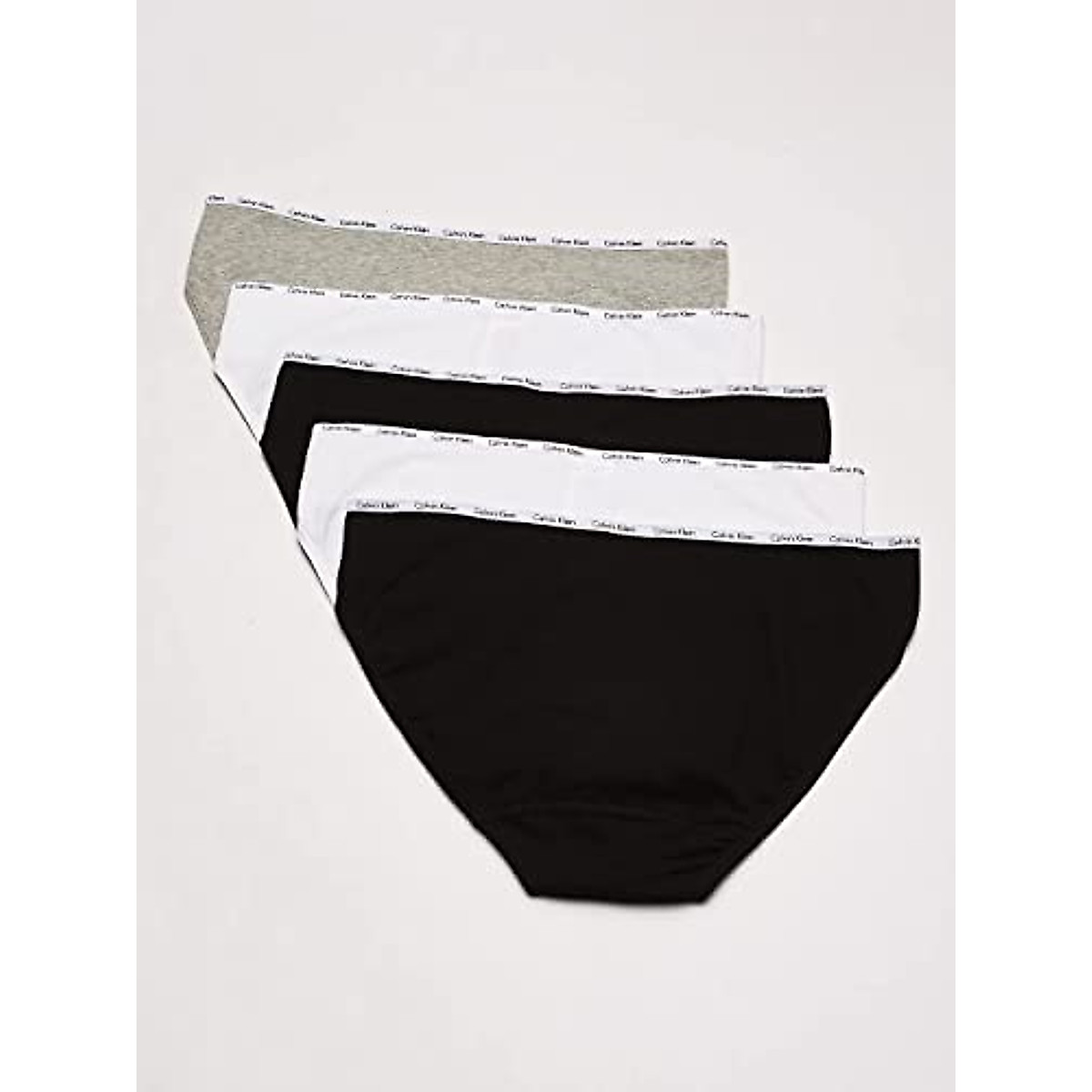 Calvin Klein Women's Cotton Stretch Logo Multipack Bikini Panty, White/Black/Grey Heather, Small