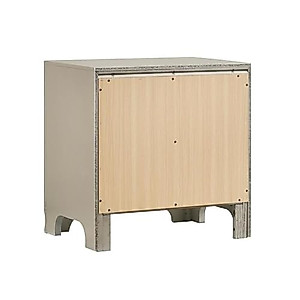 Pemberly Row 2-Drawer Contemporary Wood Nightstand Metallic Silver