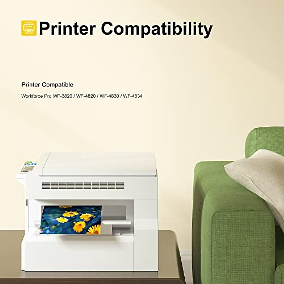 822 XL Ink Cartridges Remanufactured Replacement for Epson 822XL Ink Cartridges Combo Pack T822 T822XL to Use with Pro WF-3820 WF-4820 WF-4830 WF-4834 Printer(4 Pack-Black, Cyan, Magenta, Yellow)