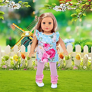 ZITA ELEMENT 11 Pcs American Doll Clothes Dress and Accessories for 18 inch Doll - 5 Sets Doll Outfits + 2 Pairs Random Style Shoes for 18 Inch Doll