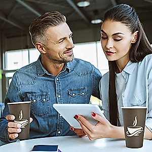 LITOPAK 210 Pack 16 oz Paper Cups, Disposable Coffee Cups, Paper Drinking Cups, Brown Disposable Cups, Paper Hot Coffee Cups, Paper Coffee Cups for Party, Picnic, Travel, and Events.