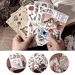 Yodely Vintage Scrapbooking Supplies, Junk Journal Supplies Kit DIY Journaling Aesthetic Stickers Vintage Antique Retro Natural Collection for DIY Scrapbook Planners Diary Journals Embellishment