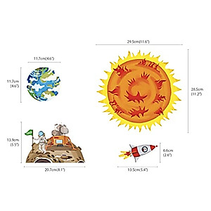 DECOWALL SG2-1501 The Solar System Kids Wall Stickers Wall Decals Peel and Stick Removable Wall Stickers for Kids Nursery Bedroom Living Room (Large) d?cor