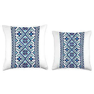 Ukrainian Embroidery Vyshyvanka Gift Apparel Ukrainian Embroidery Vyshyvanka Ethnic Throw Pillow, 16x16, Multicolor