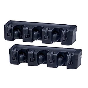 Mop & Broom organizer 3-Slots (Black 2-Pack)
