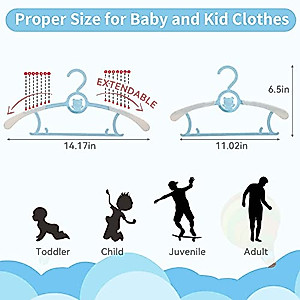 40 Pack Baby Hangers,Adjustable Plastic Children Coat Hanger,Non-Slip and Extendable Laundry Infant Hangers,Baby Nursery Closet Hangers,Baby Clothes Hangers for Girl Boy Toddler Children Hangers