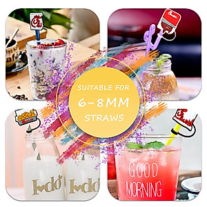 Straw Cover Cap,Reusable Drinking Straw Toppers,Straw Covers for Stanley Cup 30&40 Oz Tumbler Straw Accessories Splash Straw Protector Portable Dust Straw Caps Decoration(8Pcs