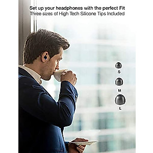 Acuvar Fully Wireless Bluetooth 5.0 Rechargeable IPX7 Waterproof Earbud Headphones with Microphone 100+ Hrs Playtime Case, Powerful Surround Stereo Bass and Passive Noise Cancelling (Black)