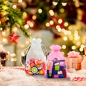 YHJZ 100PCS Organza Bags, 4x6 inches (10x15cm) Small Mesh Bags drawstring, Jewelry Gift Bags, Packaging Bags for Christmas, Party, Festival, Bathroom Soaps, Makeup Organza Favor Bags (White)