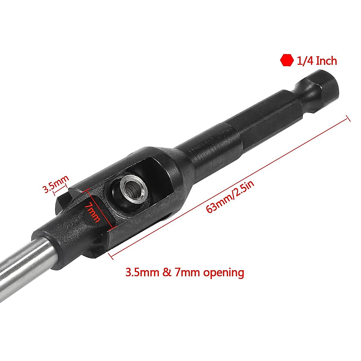 RC tool kit Quick Assembly Tool Ball Joint Wrench with 1/4'' Hex Shank Fit 5347 Rod Ends for 1/10 RC Crawler Links Building TRX4 SCX10 TF2 VS4-10 RC tool set (Rod Ends Assembly Tool Black) (Black)