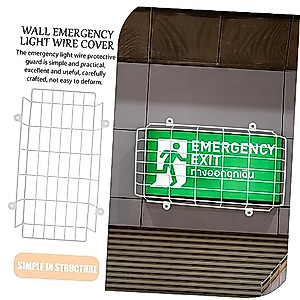 GAROZATION Exit Light Signal Signs Outdoor Emergency The Wire Exit Sign Damage Stopper Wire Exit Sign Cage Wire Guard Exit Sign Protective Cover Guards Protector Wall Gaurd Fixture White Iron