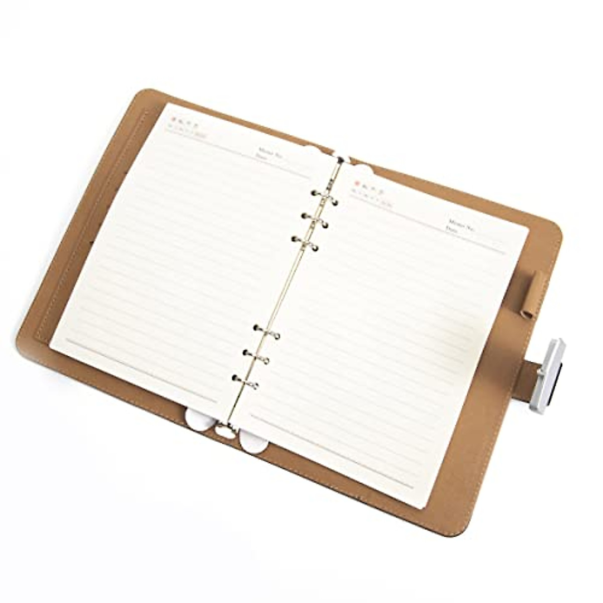 Fingerprint Lock Journal Writing Notebook. Leather Fingerprint Lock Diary A5 Security Business Conference Notebook with 6 Ring Binder Refillable Diary Notepads, Vintage Business Planner Personal Organizer, Agenda for Men /Women. (Mazarine)