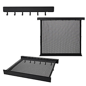 CHOMLEY Retractable Wall-Mounted Drying Rack, Foldable Placeholder with Net, Aluminum Underwear Hanger, Drying Rack Wall Mount with Hooks（17.3inch