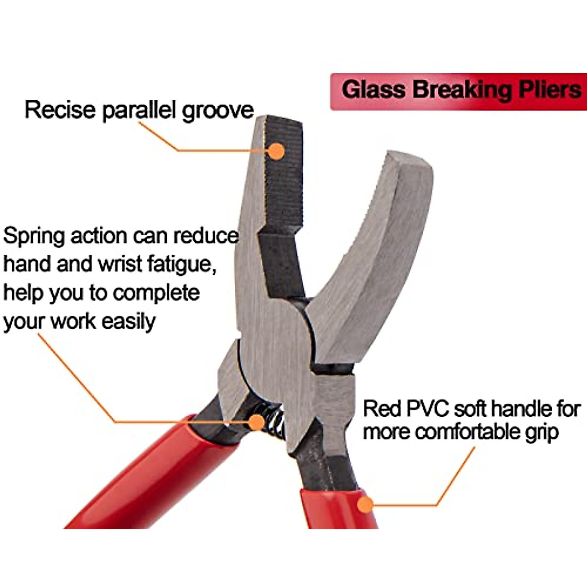 3PCS Heavy Duty Glass Running Pliers and Breaker Grozer Pliers Oil Feed Glass Cutter Set with Rubber Tips,Stained Glass Cutting Tool Kit for Key Fob Hardware Install and Stained Glass Work