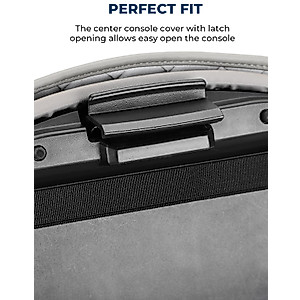 ISSYAUTO Center Console Cover Compatible with 2009-2015 Pilot, Leather Armrest lid Cover Arm Rest Covering for Car, Well-Make Durable Middle Console Cover Armrest Box Protective Cover, Gray