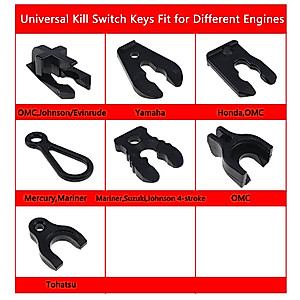 Universal Boat Kill Switch Keys Lanyard, Outboard Jet Ski Cord Tether Siut for Mercury, Yamaha, Honda, Tohatsu, Johnson, Evinrude, Suzuki