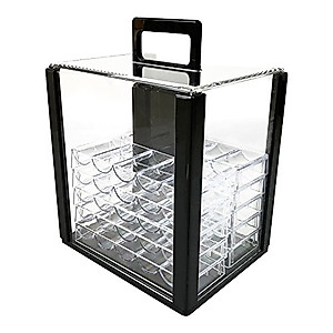 Yuanhe 1000 Chip Clear Acrylic Poker Chip Carrier-Includes 10 Chip Racks