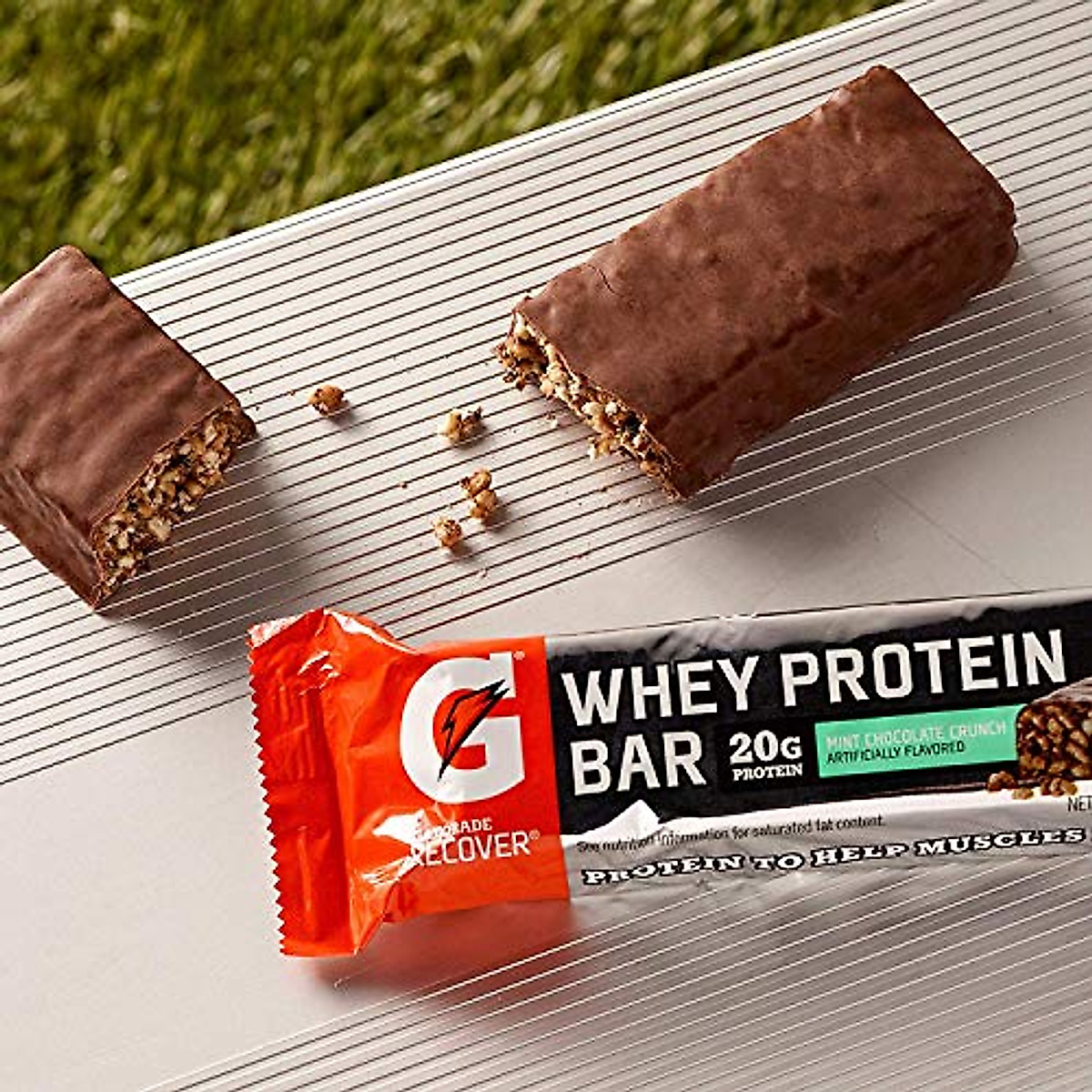 Gatorade Whey Protein Recover Bars, Mint Chocolate Crunch, 2.8 ounce bars (12 Count)