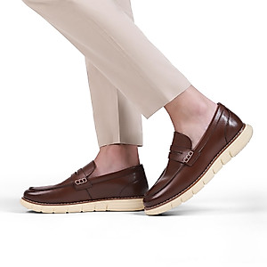 Bruno Marc Men's Casual Dress Shoes Slip-on Lightweight Penny Loafers,Size 10.5,Dark Brown,SBLS2349M