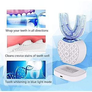 Ultrasonic Toothbrush, Automatic Toothbrush 360° Electric Sonic Toothbrush Teeth Whitening Kit with LED Light, Mayeec Electric Toothbrush Teeth Whitening