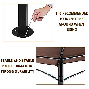 Gazebo Canopy Tent Grill Gazebo Patios Tent Outdoor Patio Shelter 8' X 5' Outdoor Heavy Duty Shelter Picnic BBQ Gazebo Double Canopy with Durable Steel Frame for Patio, Garden, Event - Brown