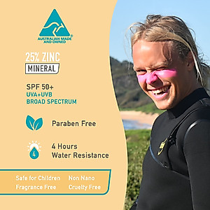 Sun Zapper Zinc Oxide Sunscreen Stick – SPF 50+ Waterproof – 3-Pack (Pink, White, Blue) – For Face & Body – Adults, Kids, Baby – Travel Size – Made in Australia