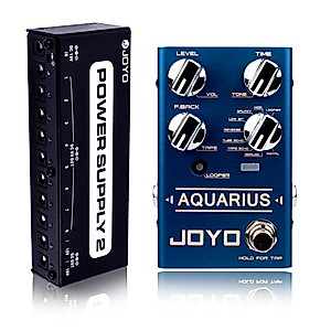 JOYO R-07 Aquarius Digital Delay Pedal Bundle with JP-02 DC 9V 12V 18V Pedal Power Supply
