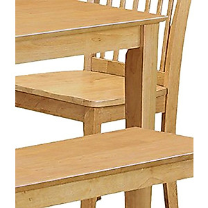 East West Furniture Capri 6 Piece Room Furniture Set Contains a Rectangle Kitchen Table and 4 Dining Chairs with a Bench, 36x60 Inch, Oak