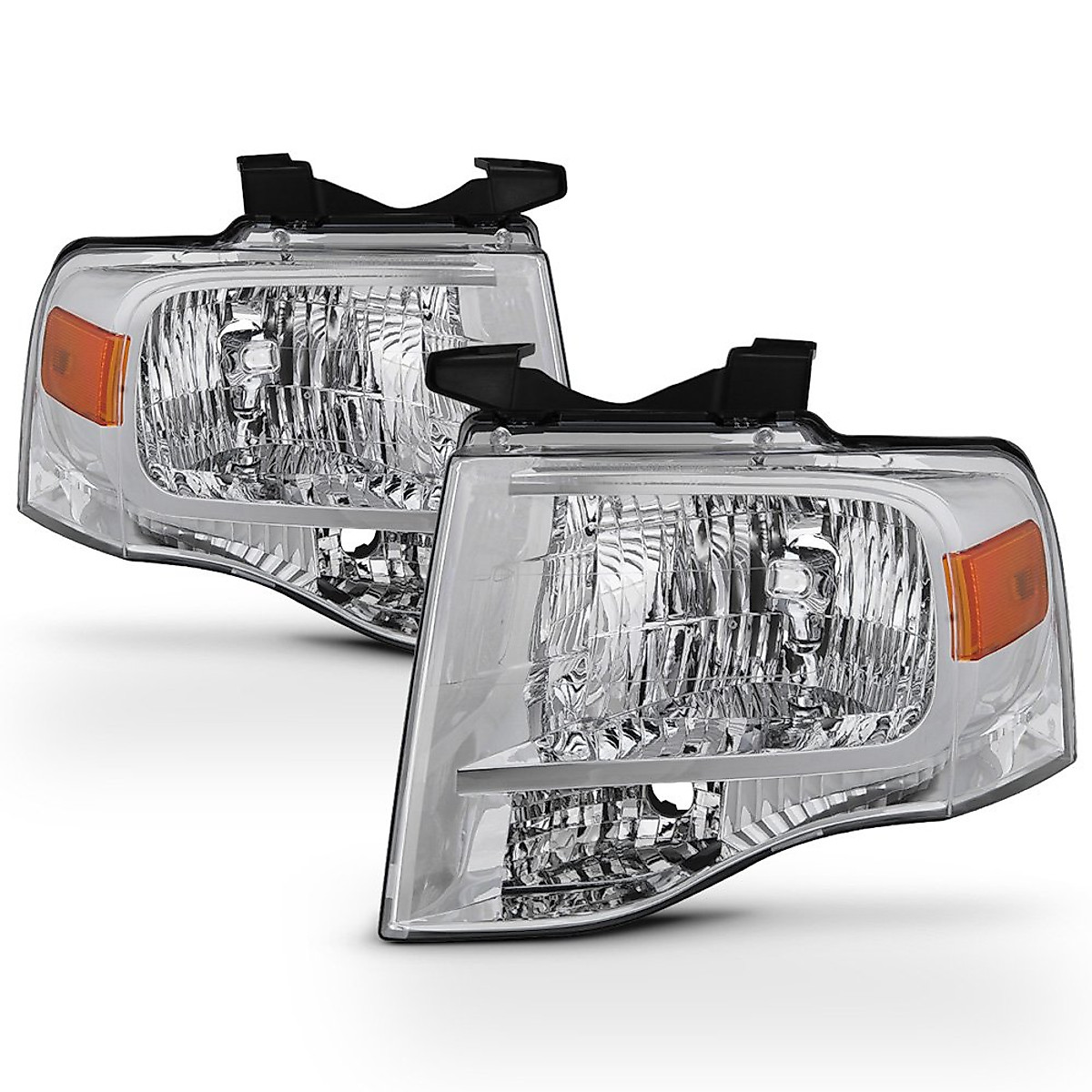 ACANII - For 2007-2014 Ford Expedition Headlights Driver + Passenger Side 07-14 Replacement Headlamps