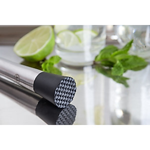 Outset Stainless Steel Cocktail Muddler, 1.25 x 1.25 x 8 inches