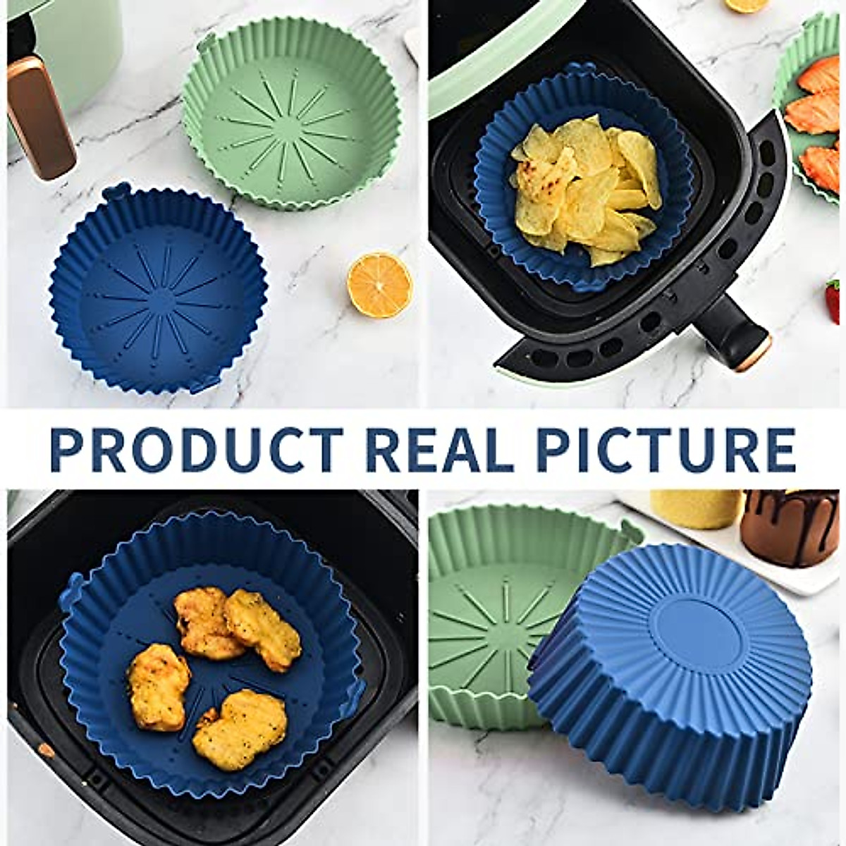 Air Fryer Accessories Silicone Liners:Air Fryer Silicone Liner Air Fryer Accessories Air Fryer Silicone Pot Air Fryer Basket Reusable Air Fryer Liners with Raised Silicone.