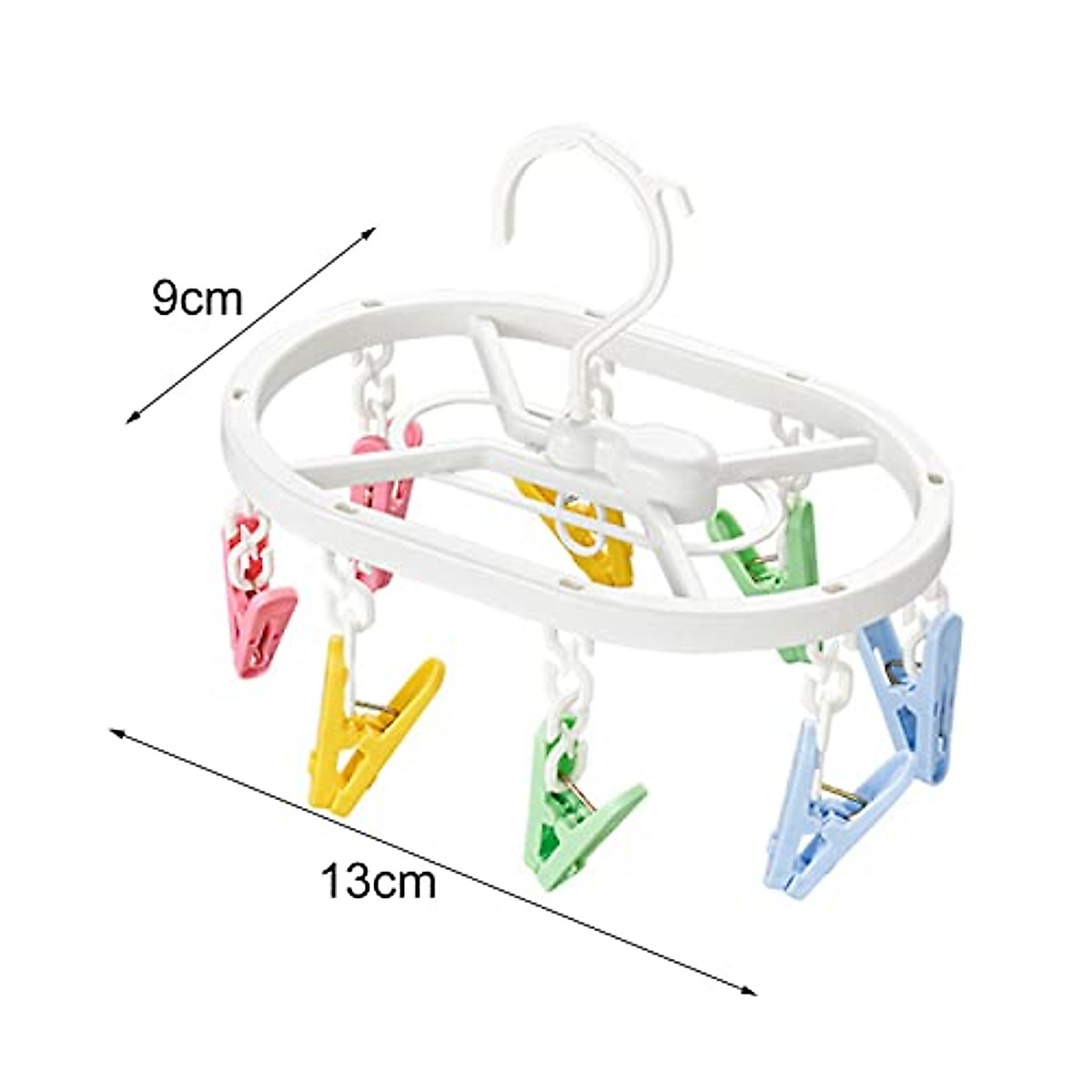 Clips Drip Hanger, Oval Shape Clips Drip Hanger Moisture-Proof Plastic Rotating Hooks Underwear Drying Rack Household Supplies Sock Drying Hanger