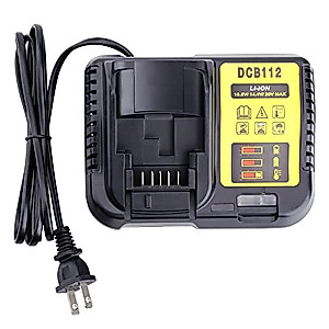 Biswaye 20V MAX Battery Charger DCB112 DCB115 for 12V, 20V and 60V MAX Lithium Battery DCB201 DCB204 DCB606 DCB609 DCB207 DCB206 DCB203 DCB200 DCB120 DCB127 Power Tool Battery Charger