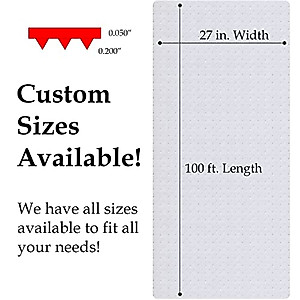 Home Must Haves Clear Vinyl Plastic Premium Deluxe PVC Ribbed Pattern Floor Runner Protector for Carpet (27" Wide)